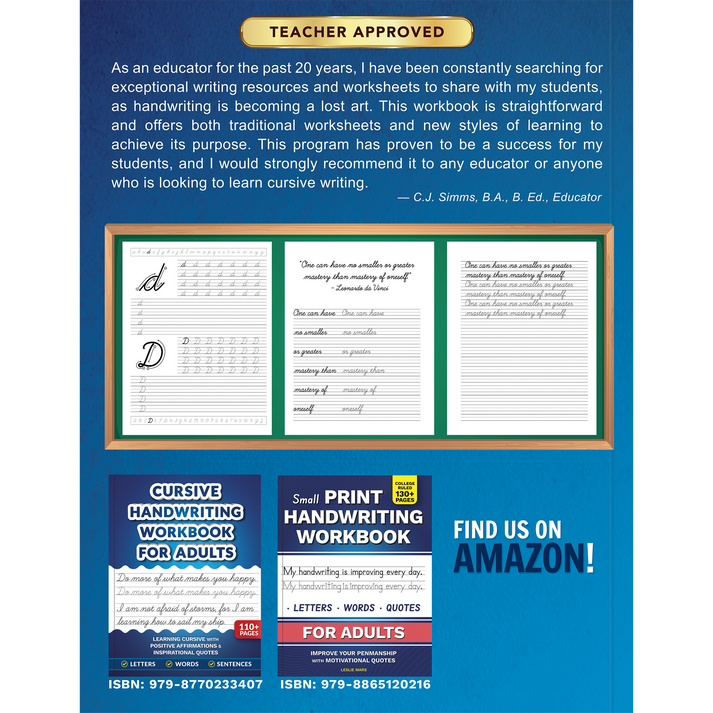 Cursive Handwriting Workbook for Teens: Learning Cursive with Inspirat ...